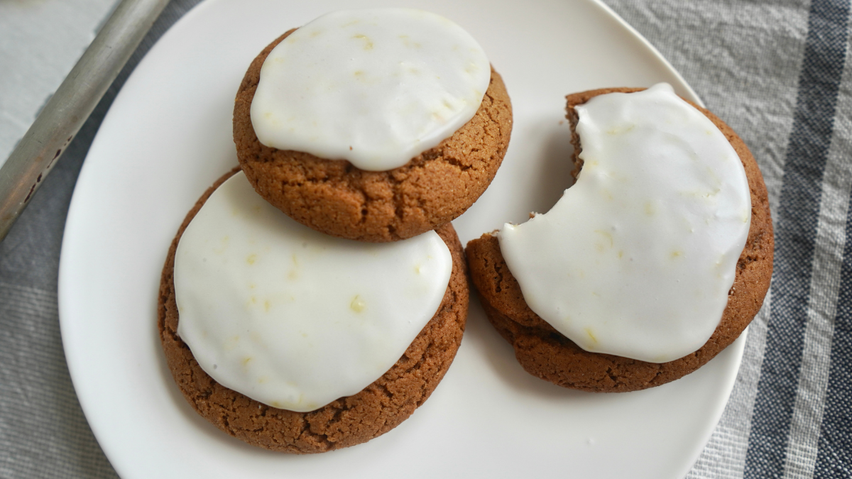 Lemon Iced Ginger Cookies - Slice Of Honey